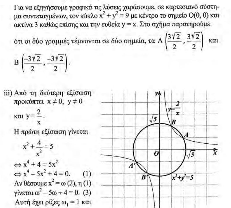 Λύσεις -1.2 Μη Γραμμικά Συστήματα - matematiQ